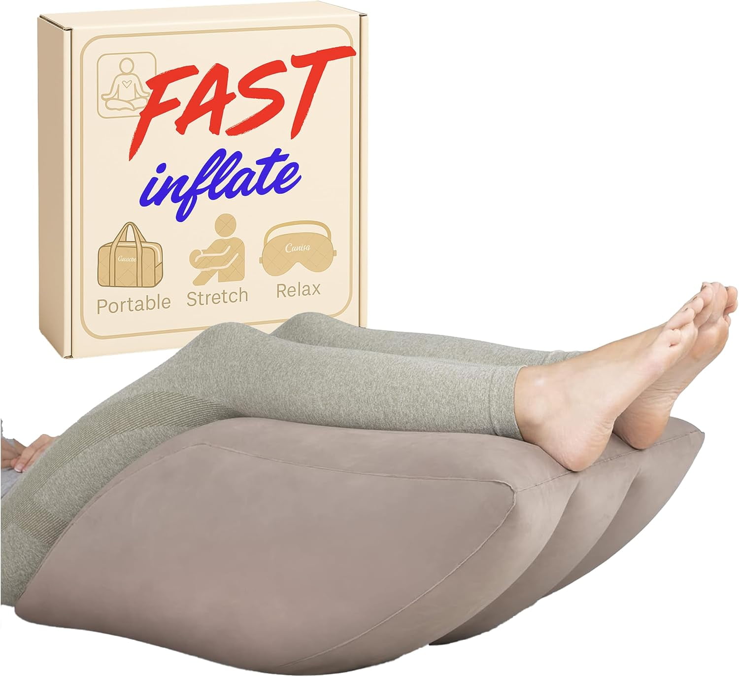 Inflatable Leg Elevation Pillow- Portable Wedge Pillow for Legs with ...