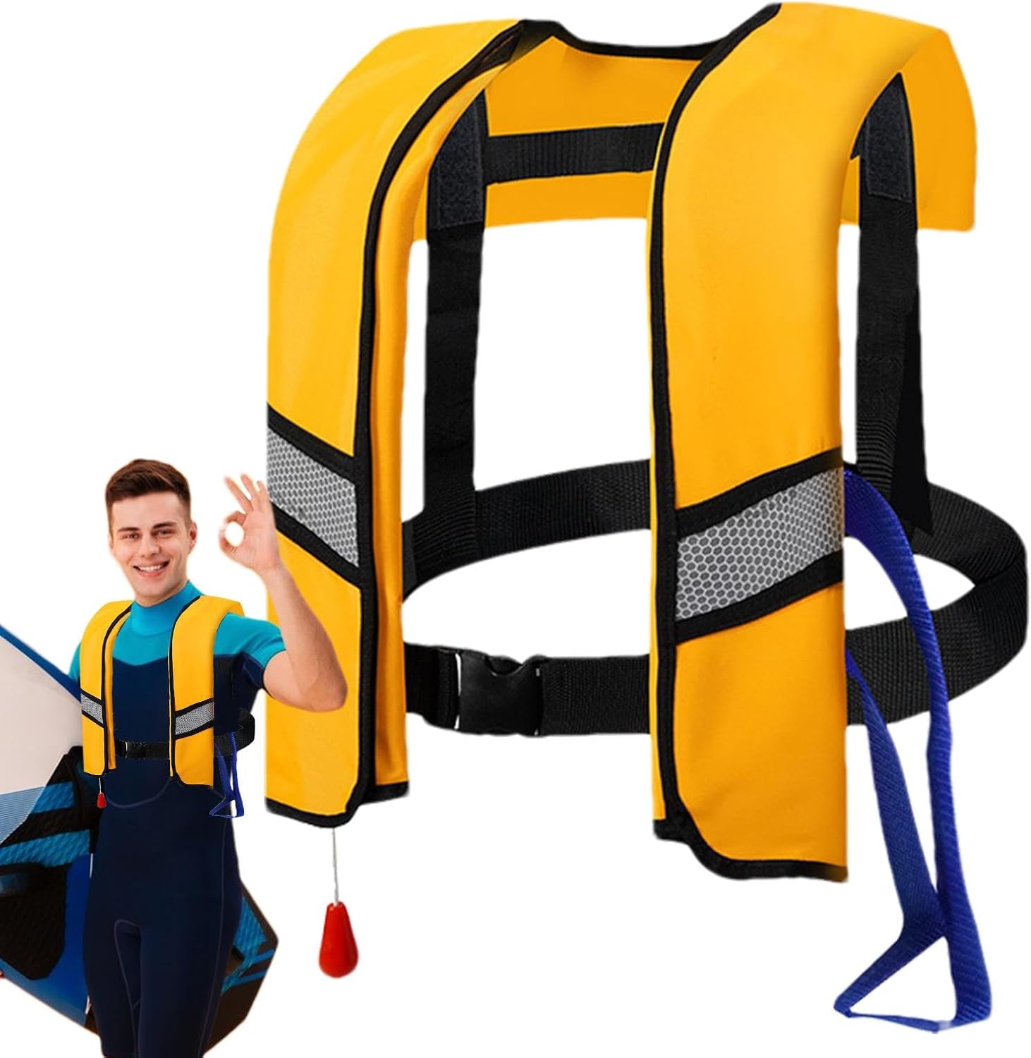 Inflatable Life jac-ket for Adults, Adjustable Buckle Life jac-ket ...