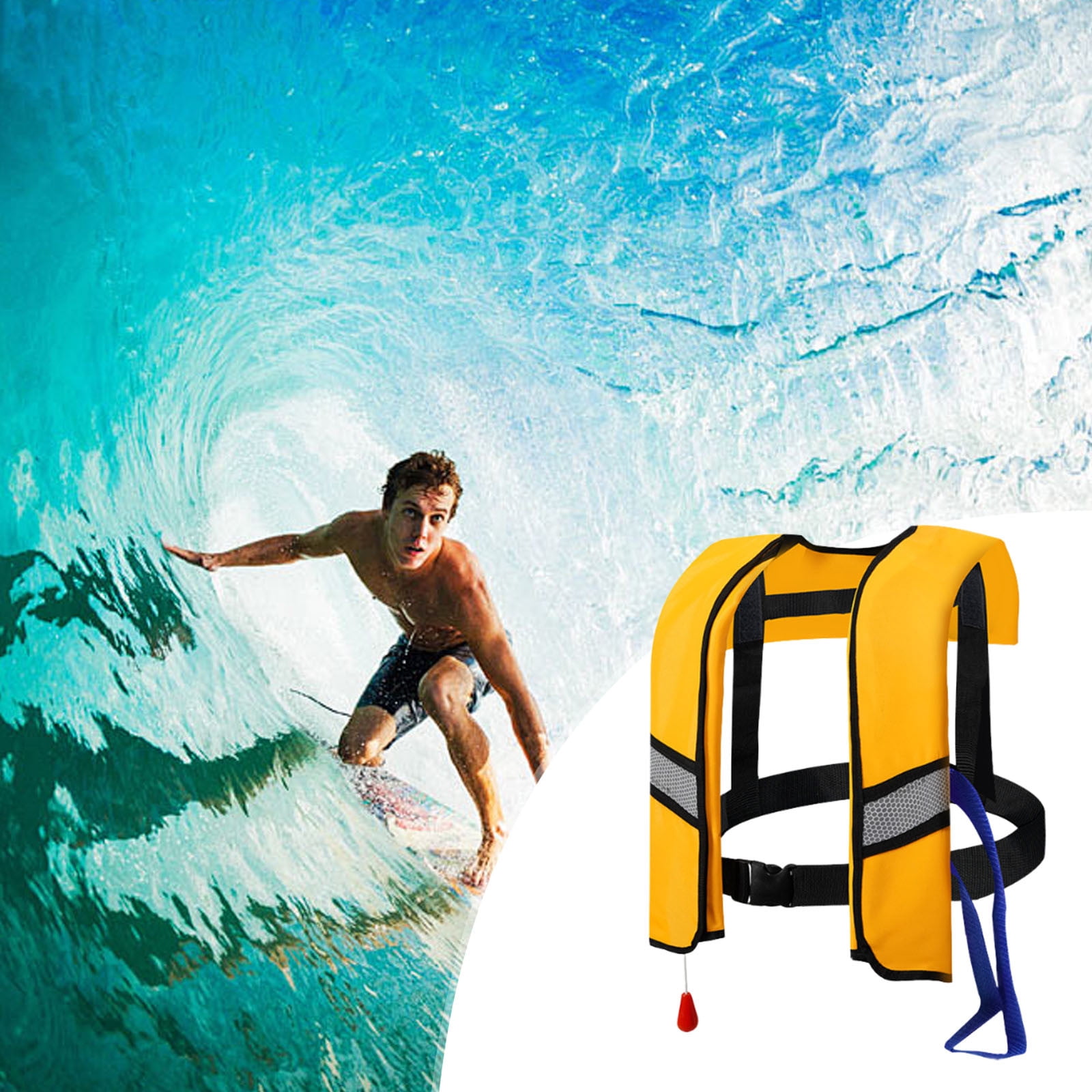 Inflatable Lifejacket for Adults,Snorkel Vest,Manual Inflation Swim ...
