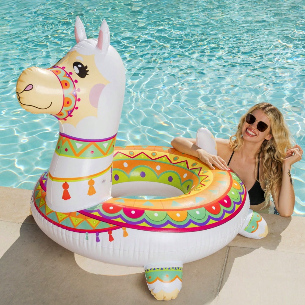 Inflatable Llama Pool Float 43.5", Pool Tubes, Fun Beach Floaties, Summer Pool Raft Lounger ...