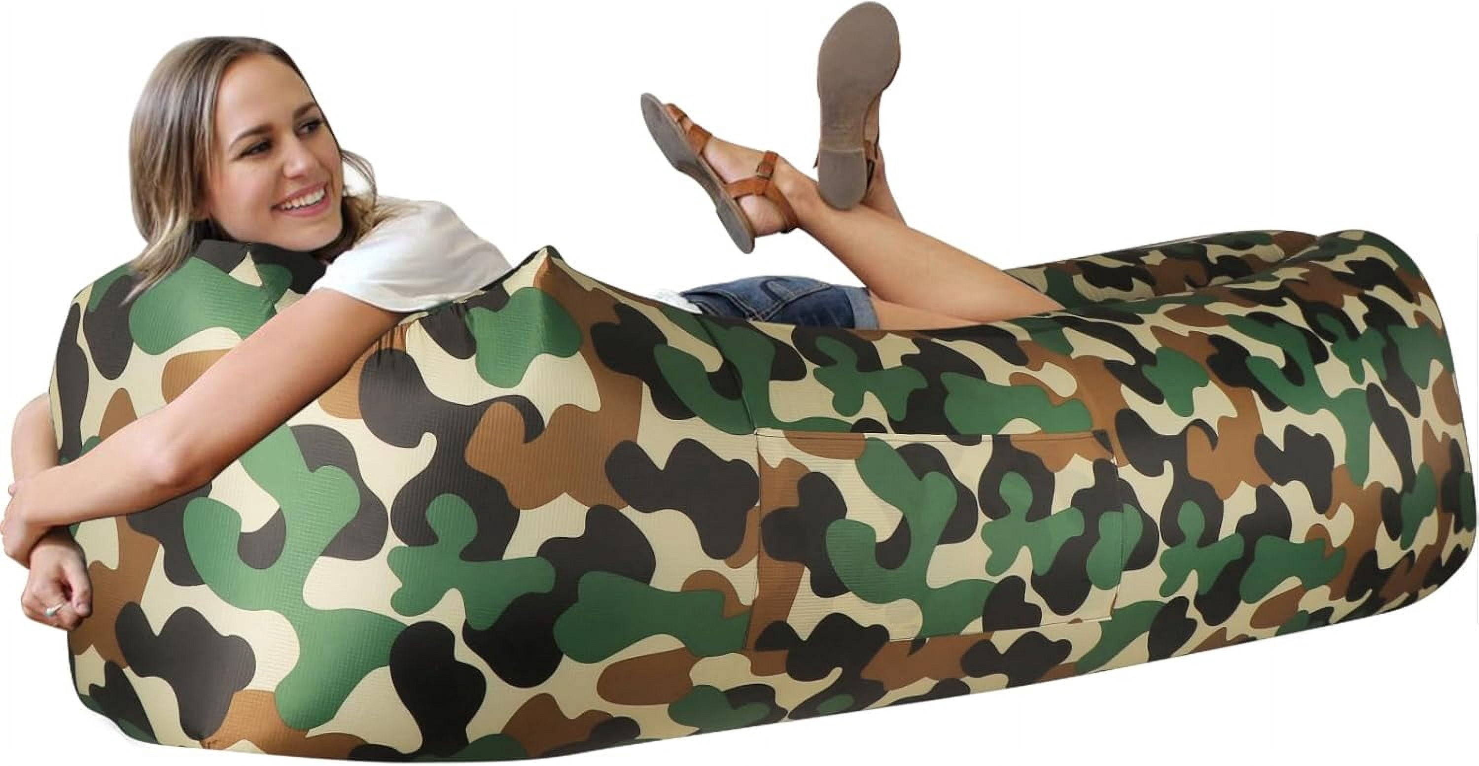 Inflatable Lounger Air Sofa Hammock - Portable, Waterproof, Anti ...