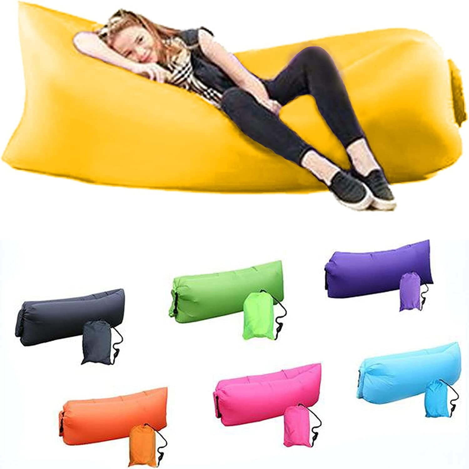 Inflatable Lounger Air Sofa -Portable,Waterproof Anti-Air Leaking ...