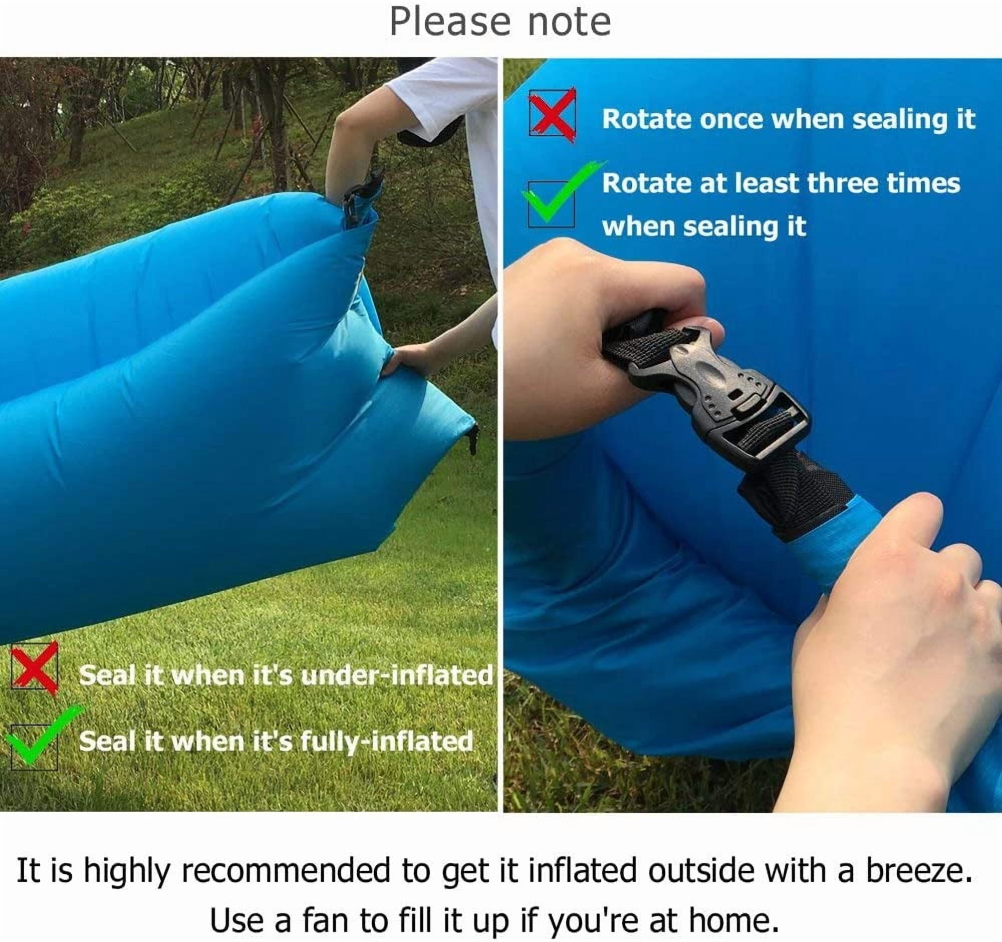 Inflatable Lounger Chair Sofa Bed Sleeping Bag for Beach Camping Lake ...