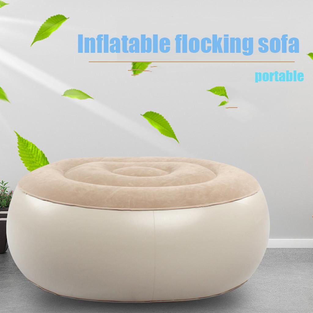 Inflatable Lounger Sofa Chair | Portable Flocking Couch | Heavy-Duty ...