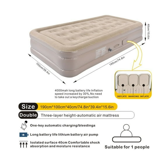 Inflatable Mattress Camping Air Bed Home Automatic Inflatable Bed ...