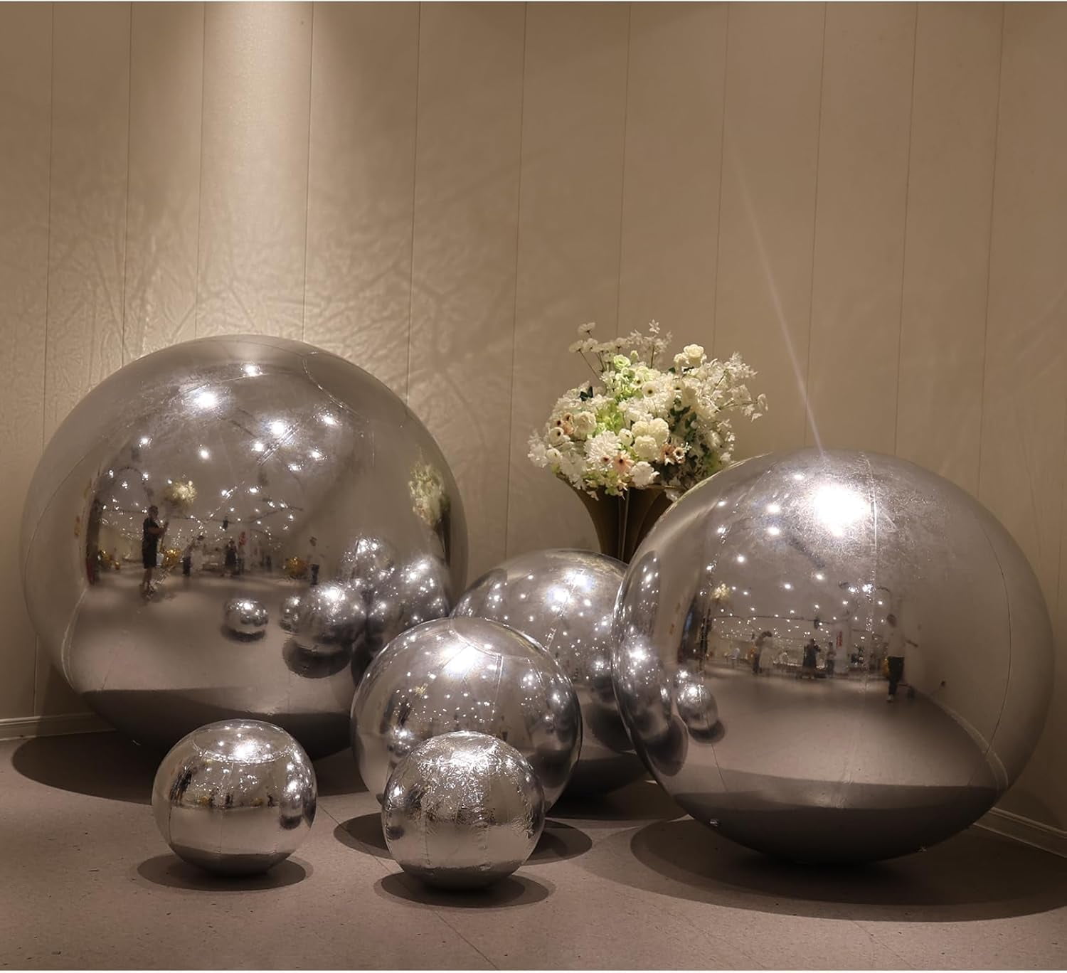 Inflatable Mirror Ball 1.2m/48in Big Shiny Balls Airtight Giant Mirror ...