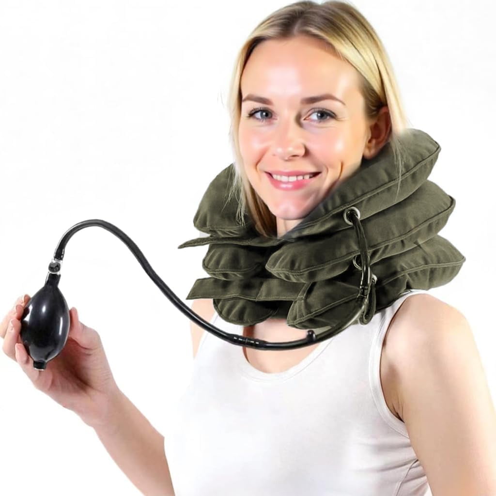 Inflatable Neck Traction Device – Adjustable 3-Layer Air Collar for ...