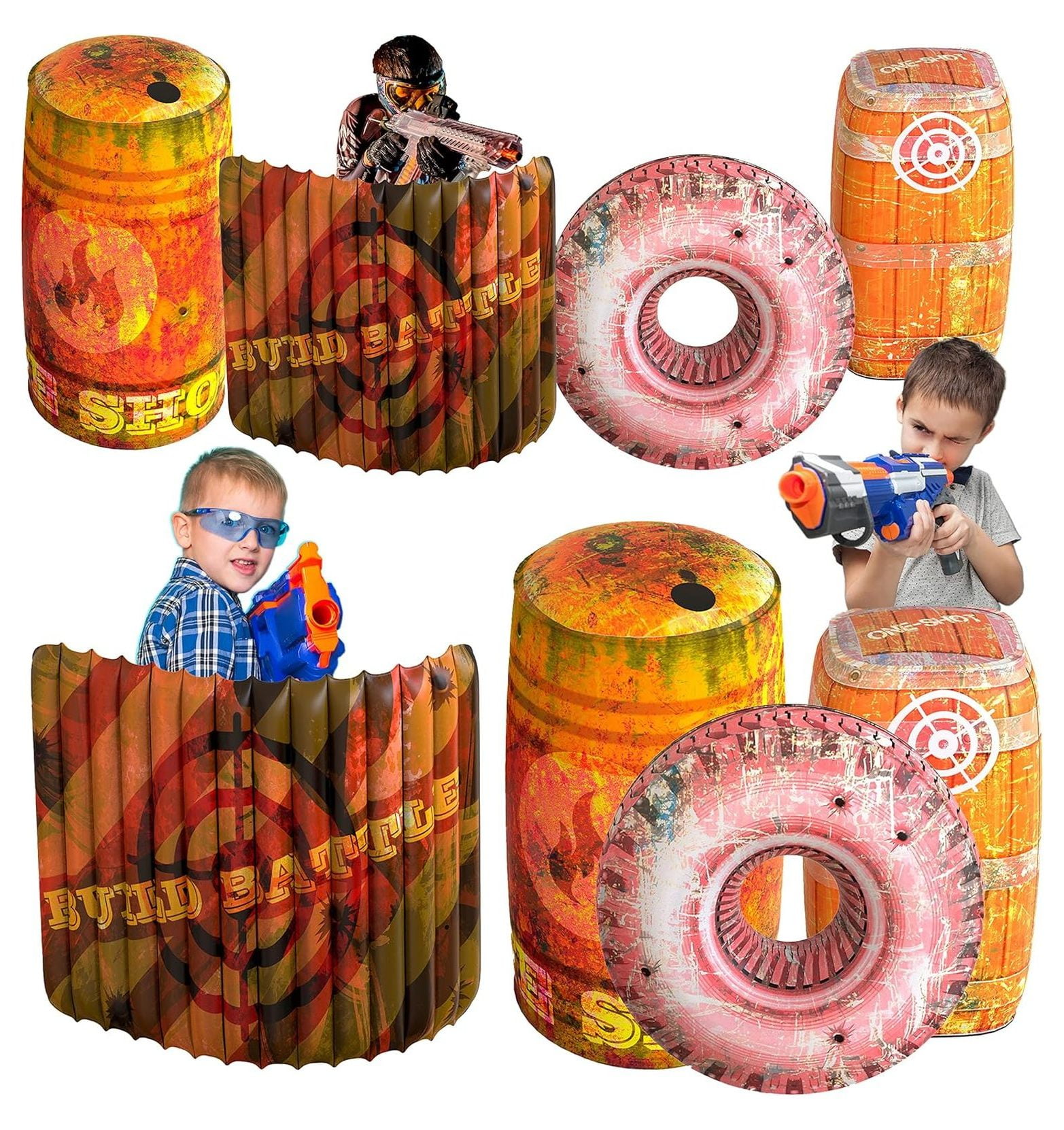 Inflatable Obstacles, Inflatable Battle Bunkers, 8 Pieces Inflatable ...