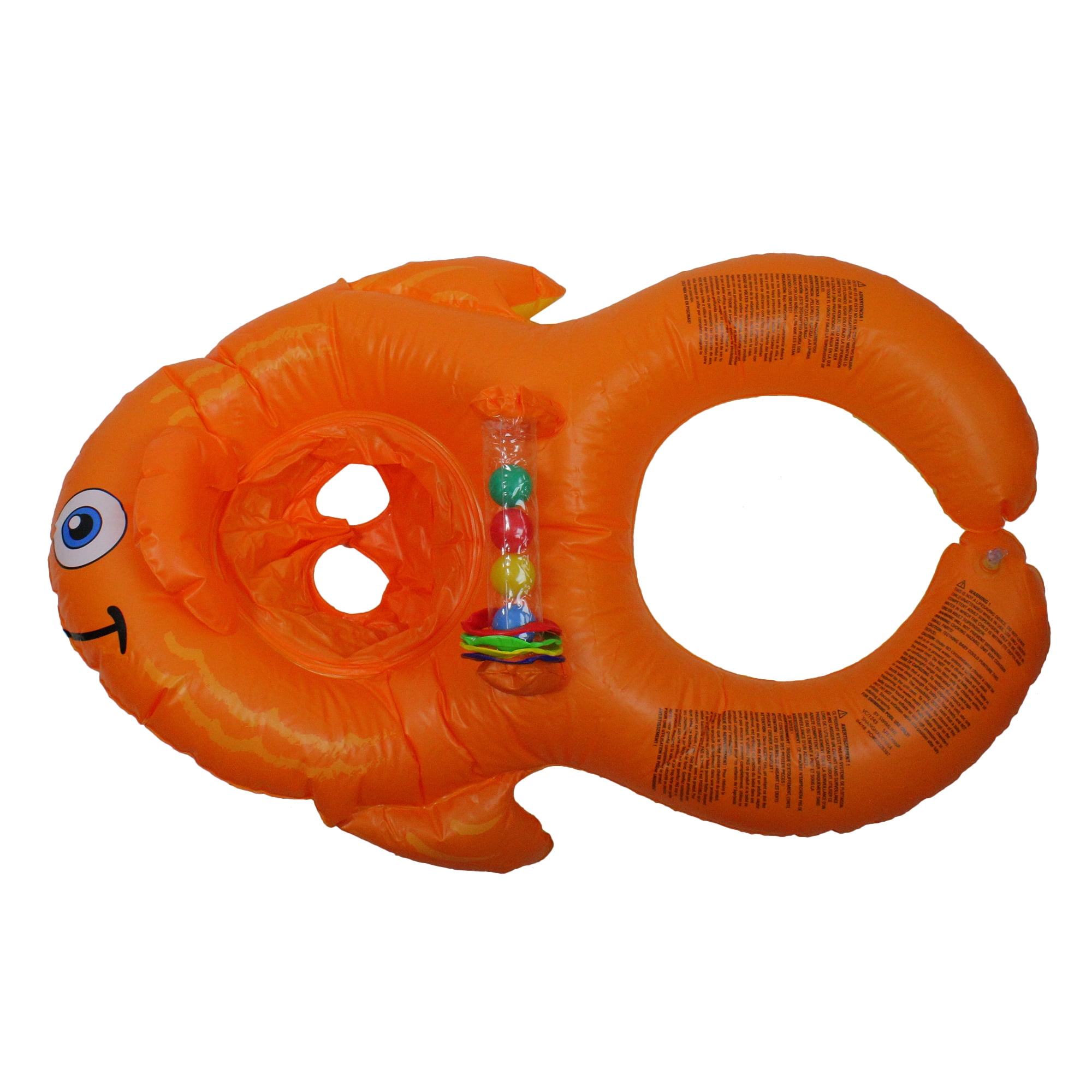 Inflatable Orange Goldfish Baby Seat Pool Float - 39.5 Inch - Walmart.com