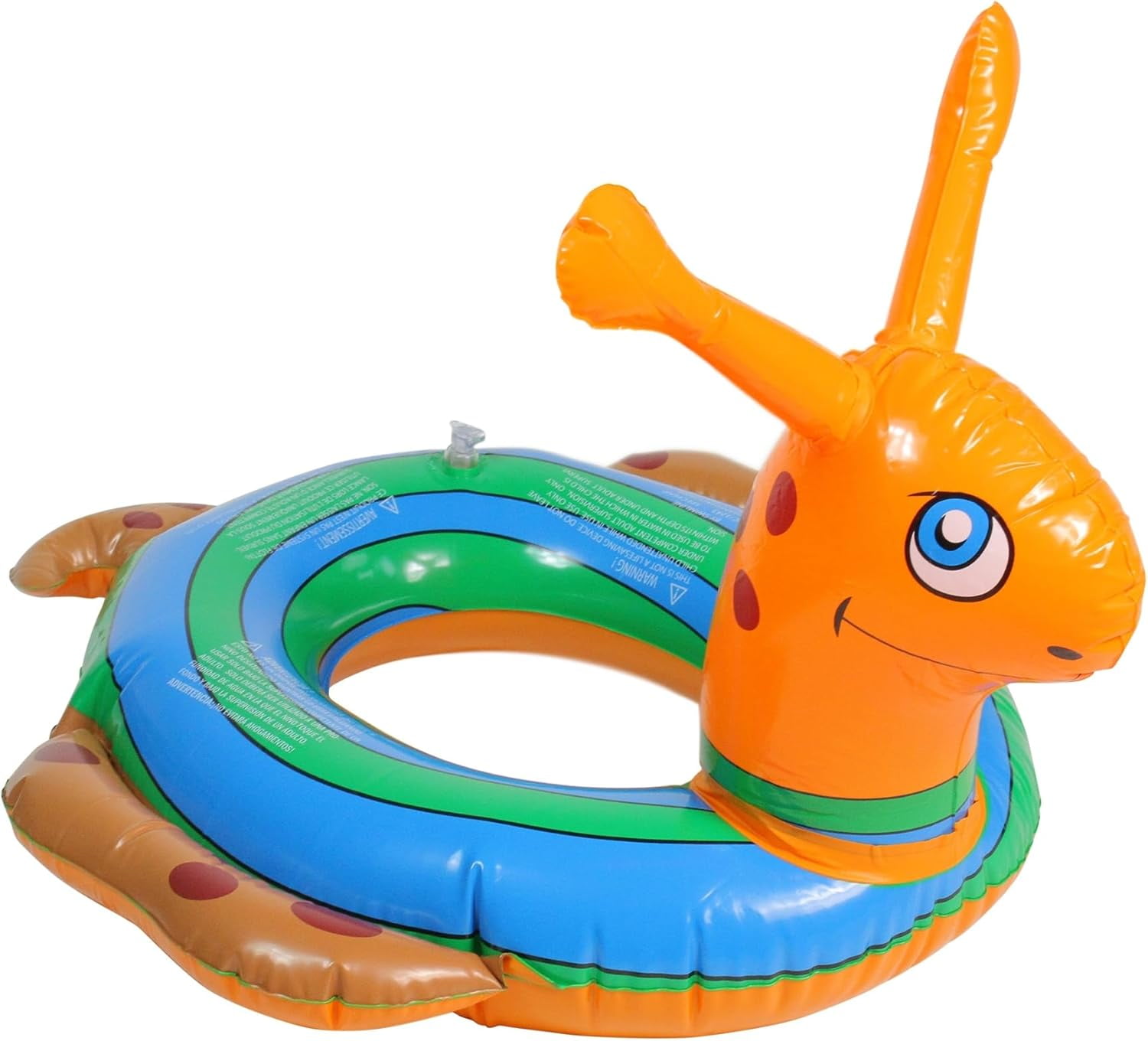 Inflatable Orange and Blue Snail Swimming Pool Tube Ring Float 24-inch ...