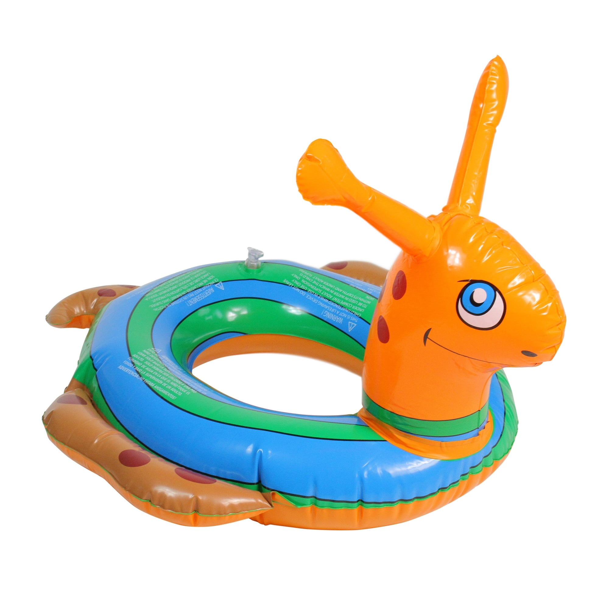 Inflatable Orange and Blue Snail Swimming Pool Tube Ring Float 24-inch ...