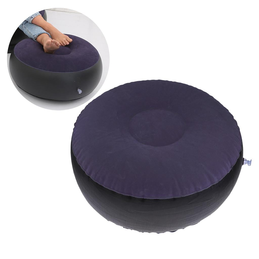 Inflatable Ottoman Foot Rest Footstool Portable Beach Patio Dark Blue ...