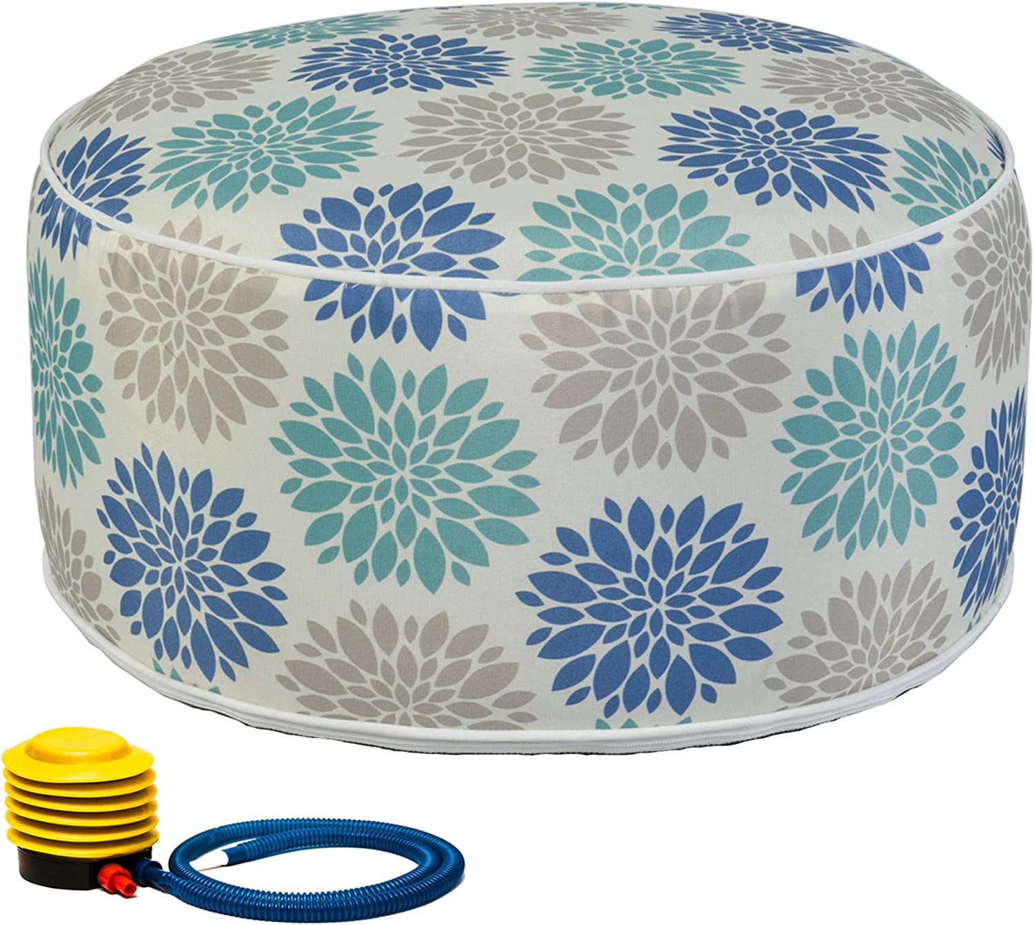 Inflatable Ottoman Stool - Portable Round Pouf for Indoor/Outdoor Use ...