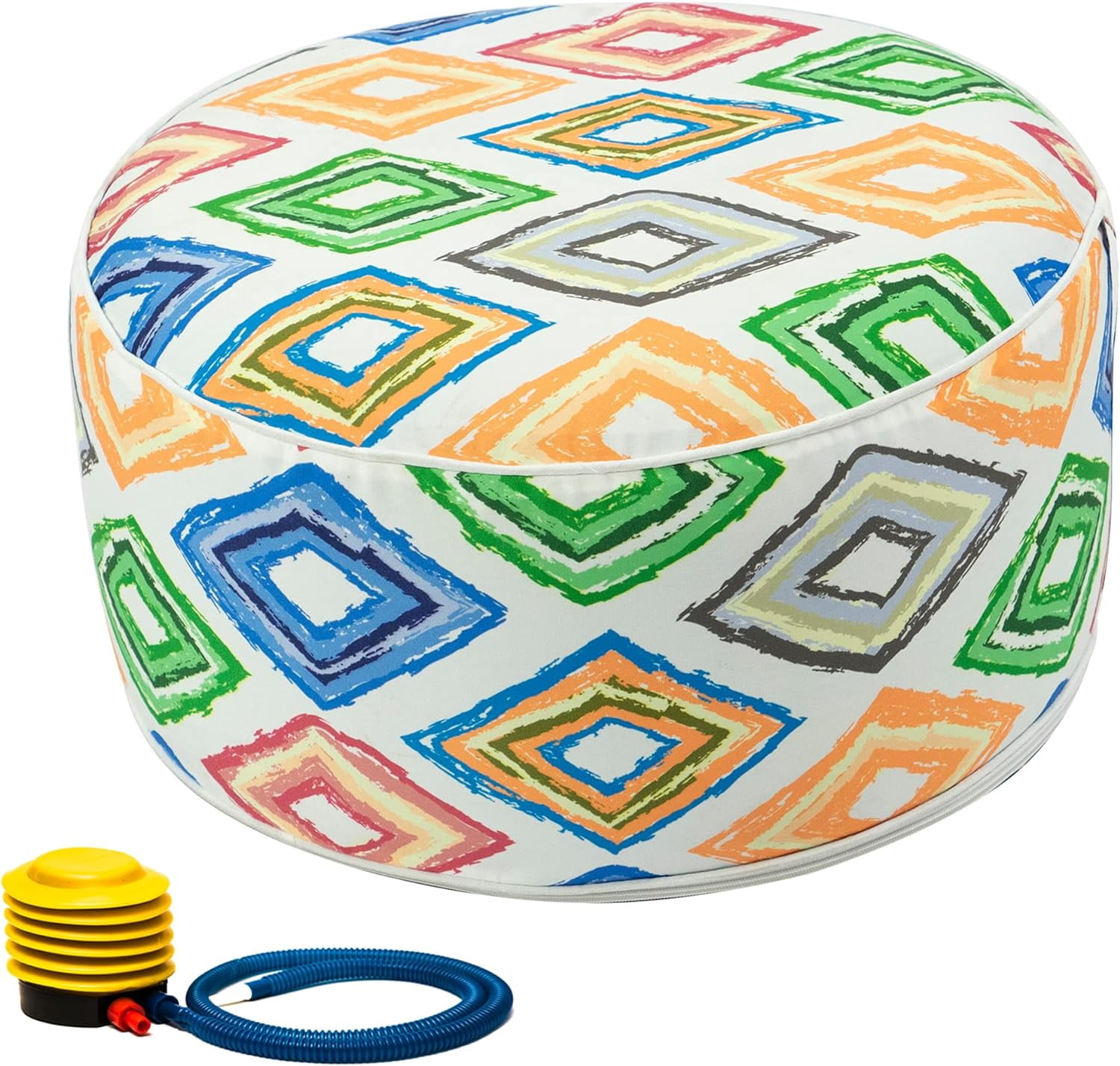 Inflatable Ottoman Stool - Portable Round Pouf for Indoor/Outdoor Use ...