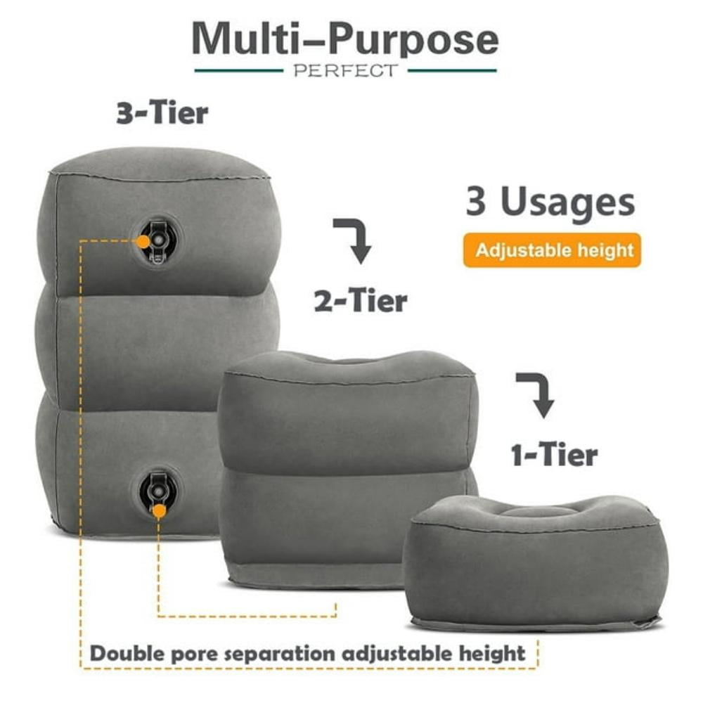 Inflatable Outdoor Travel Foot Pillow, Portable and Folding Foot Rest ...