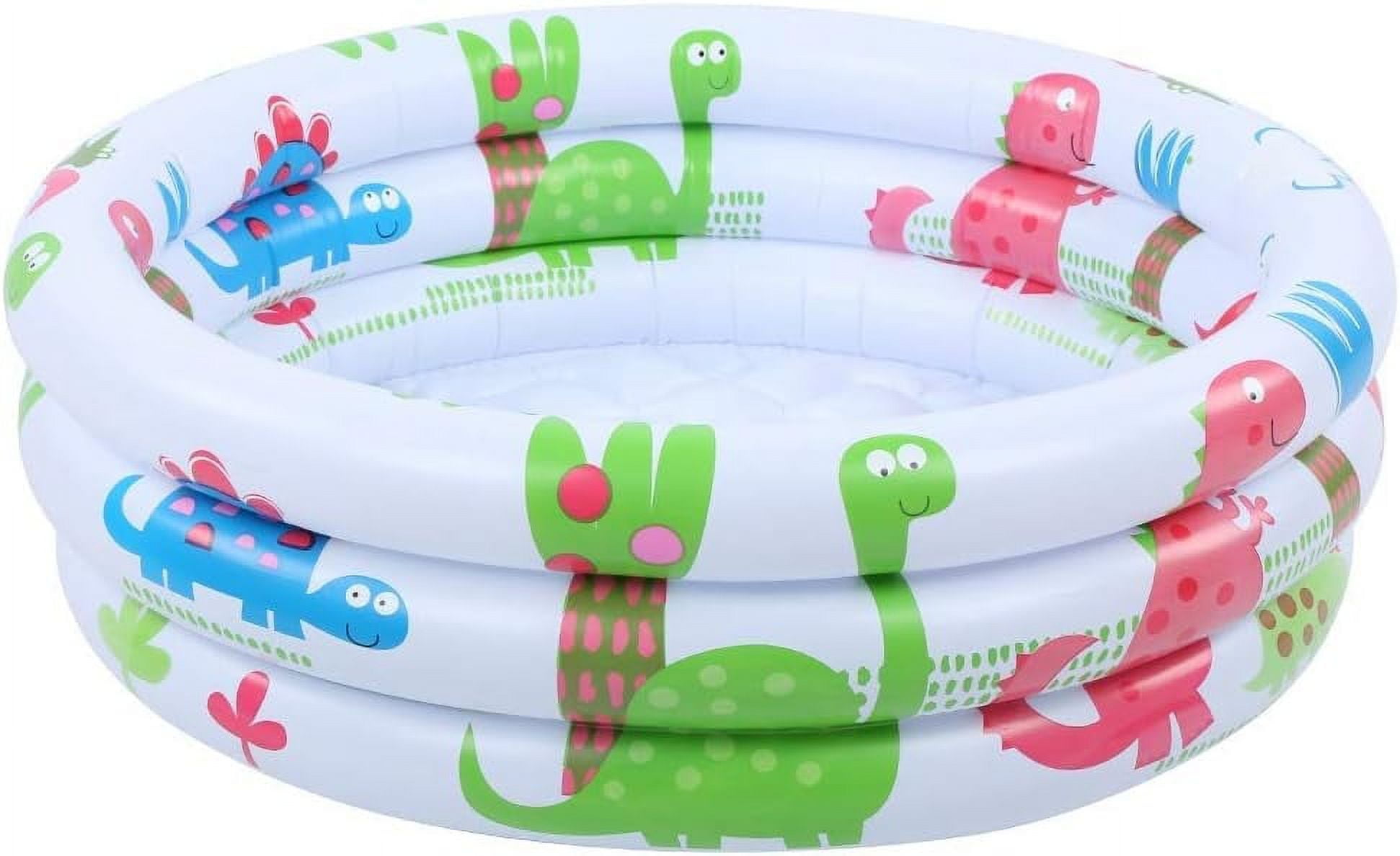 Inflatable Paddling Pool,3 Ring Portable Paddling Pools with Inflatable ...