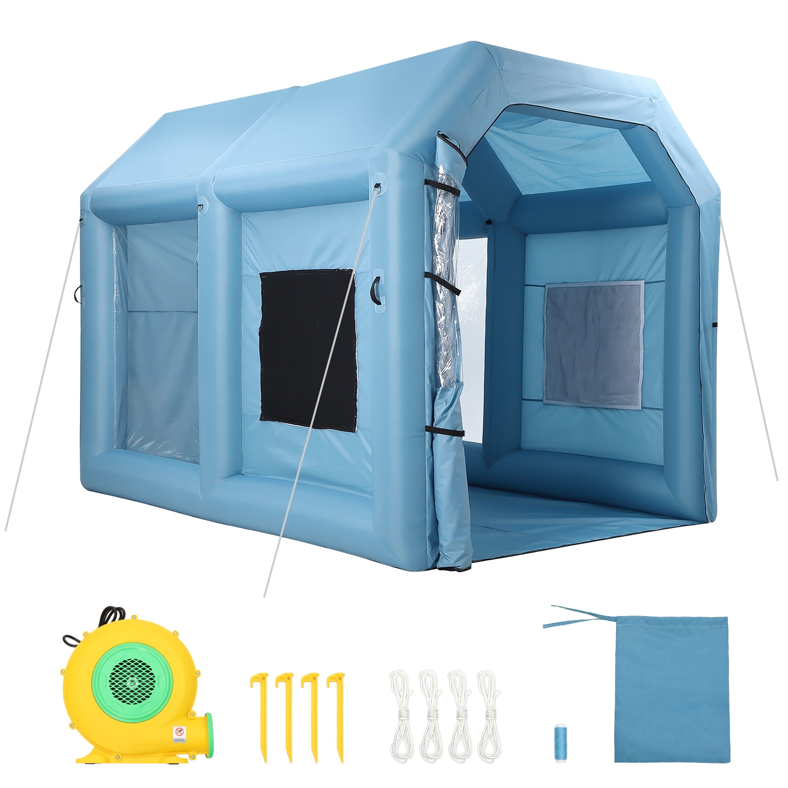 Inflatable Paint Booth 13x10x10ft, Portable Spray Tent with 480W Turbo ...
