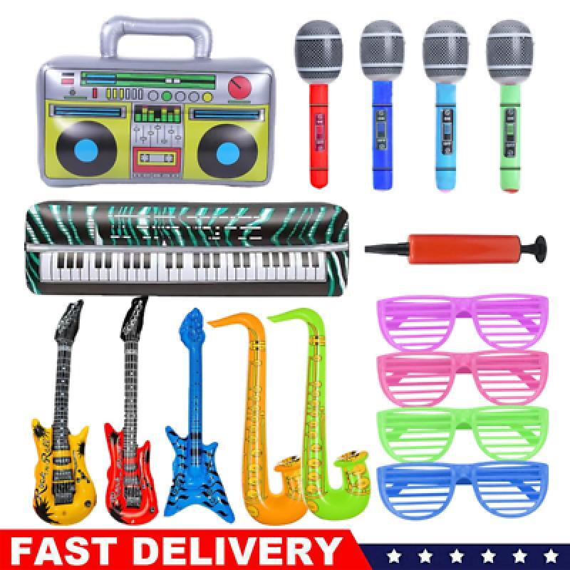 Inflatable Party Props Guitar Inflatable Saxophone Microphone Balloons ...