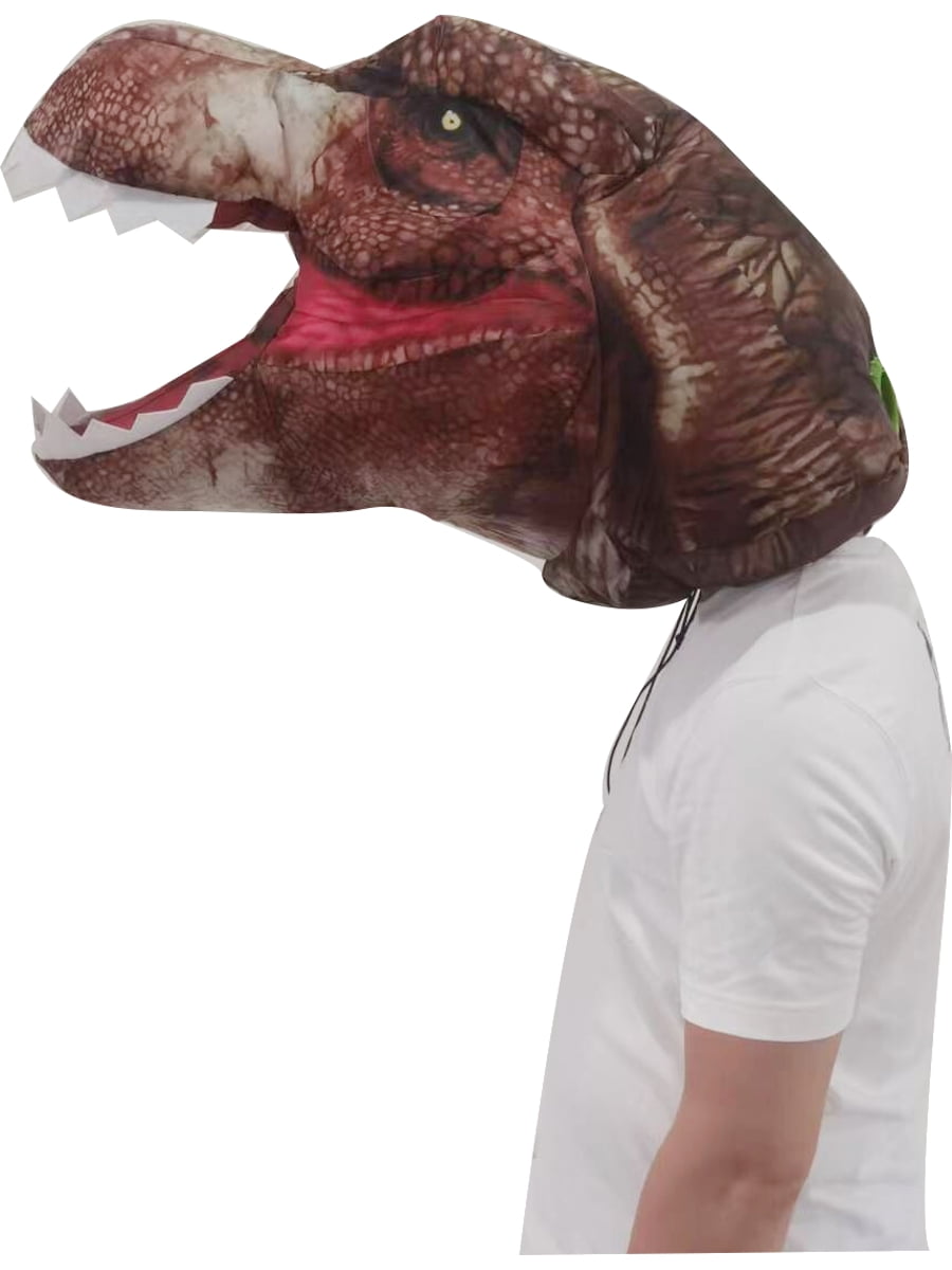 Inflatable Photo Real Jurassic T-Rex Dinosaur Head Costume Accessory ...
