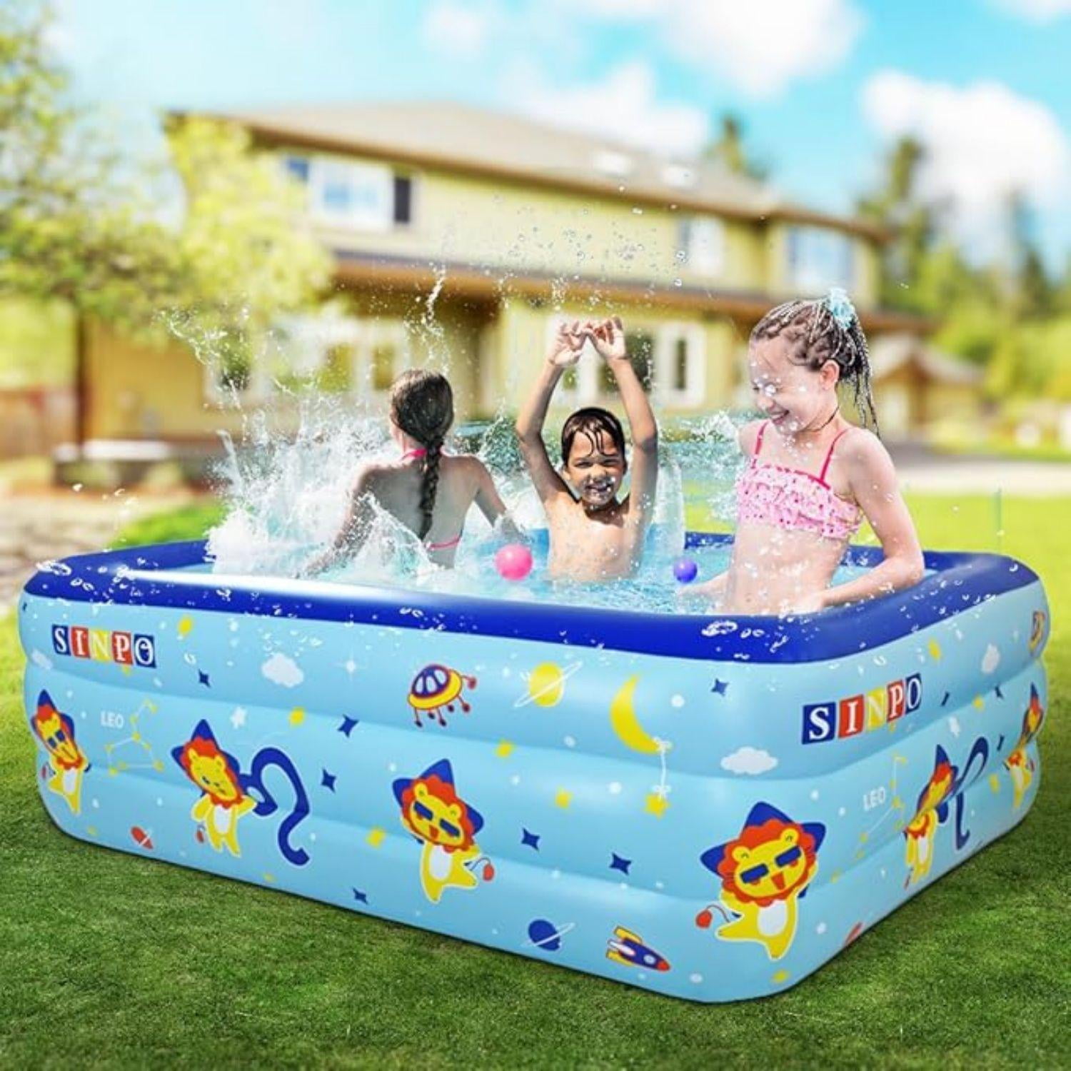 Inflatable Pool 70"x45"x20" PVC Thickened Swimming Pool for Summer ...