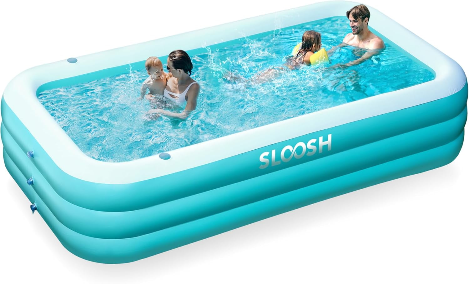 Inflatable Pool for Adults with Seats, 120" x 72" x 22" Full-Sized Blow ...