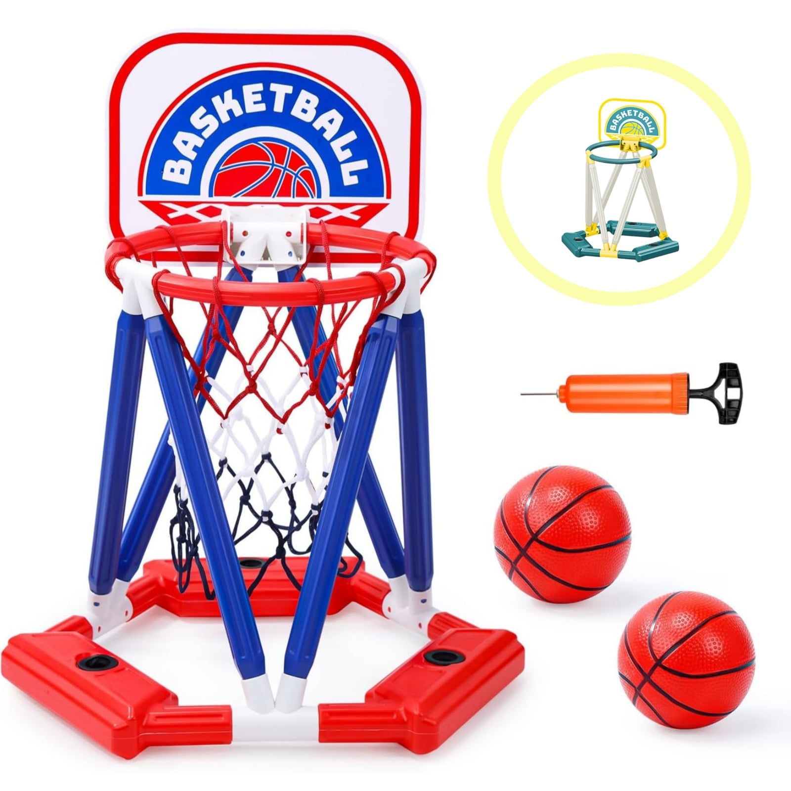 Inflatable Pool Basketball Hoop - Floating Hoop with 1 Water Balls for ...