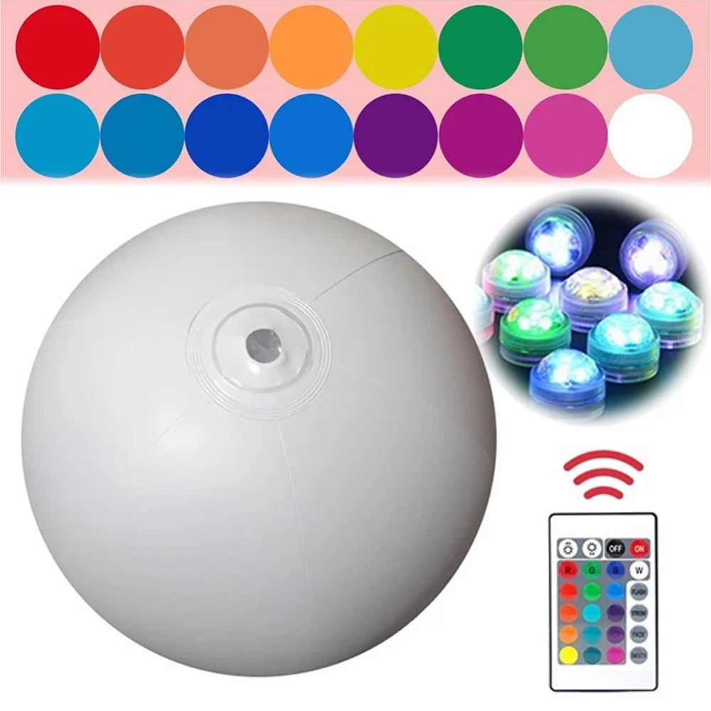 Inflatable Pool Beach Ball 16 Colors LED Glowing Inflatable Beach ...