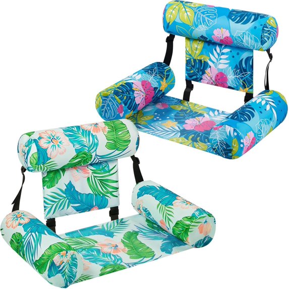 Inflatable Pool Chair Float for Adults - 2 Pack Fabric Hammock ...