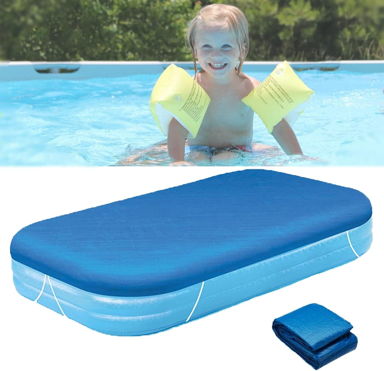 Inflatable Pool Cover,Fits 120in x72in x22in (305 cm x183 cm)(10ft x 6.6ft) in Inflatable ...