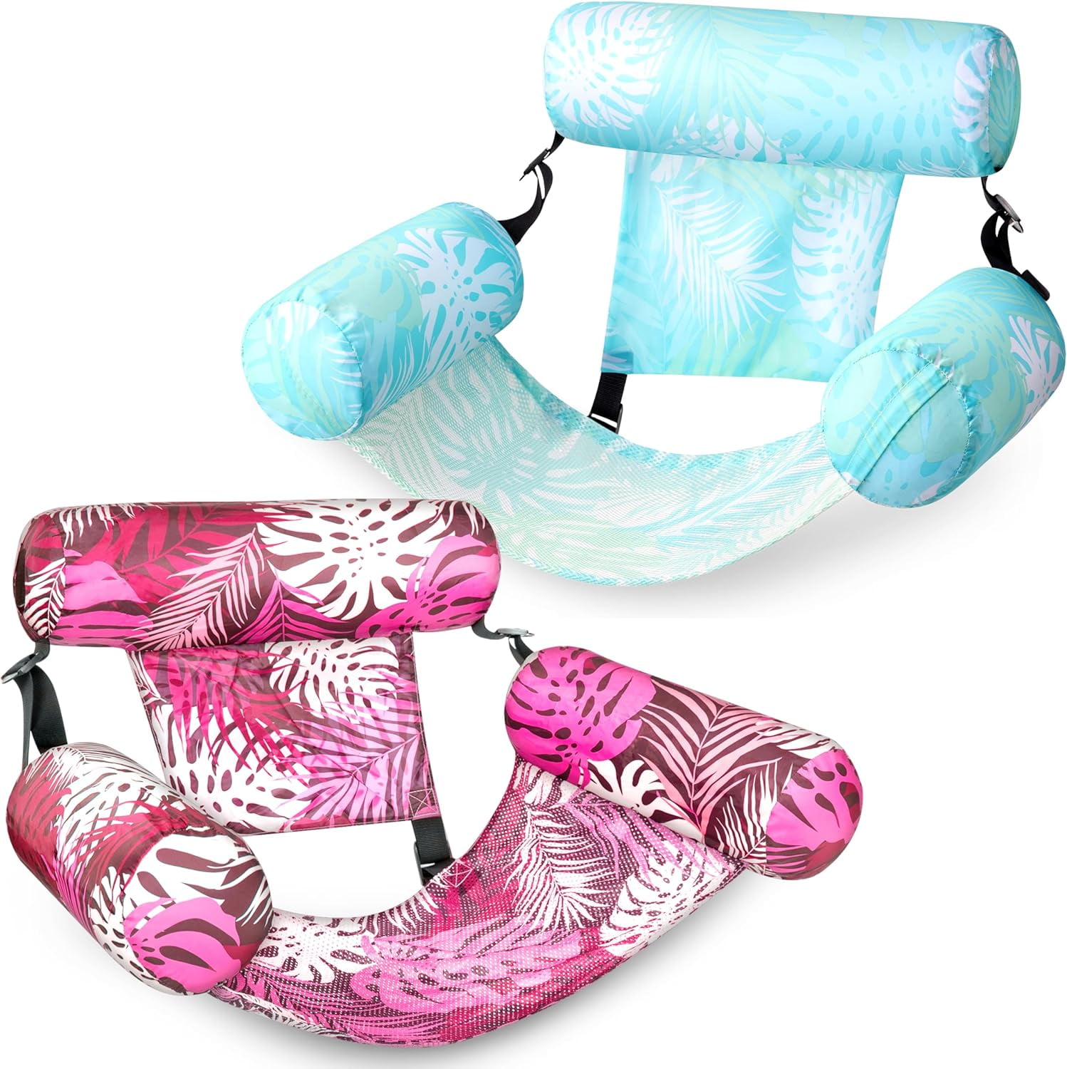 Inflatable Pool Float for Adults, 2 Pack Floating Loungers, Heavy Duty ...