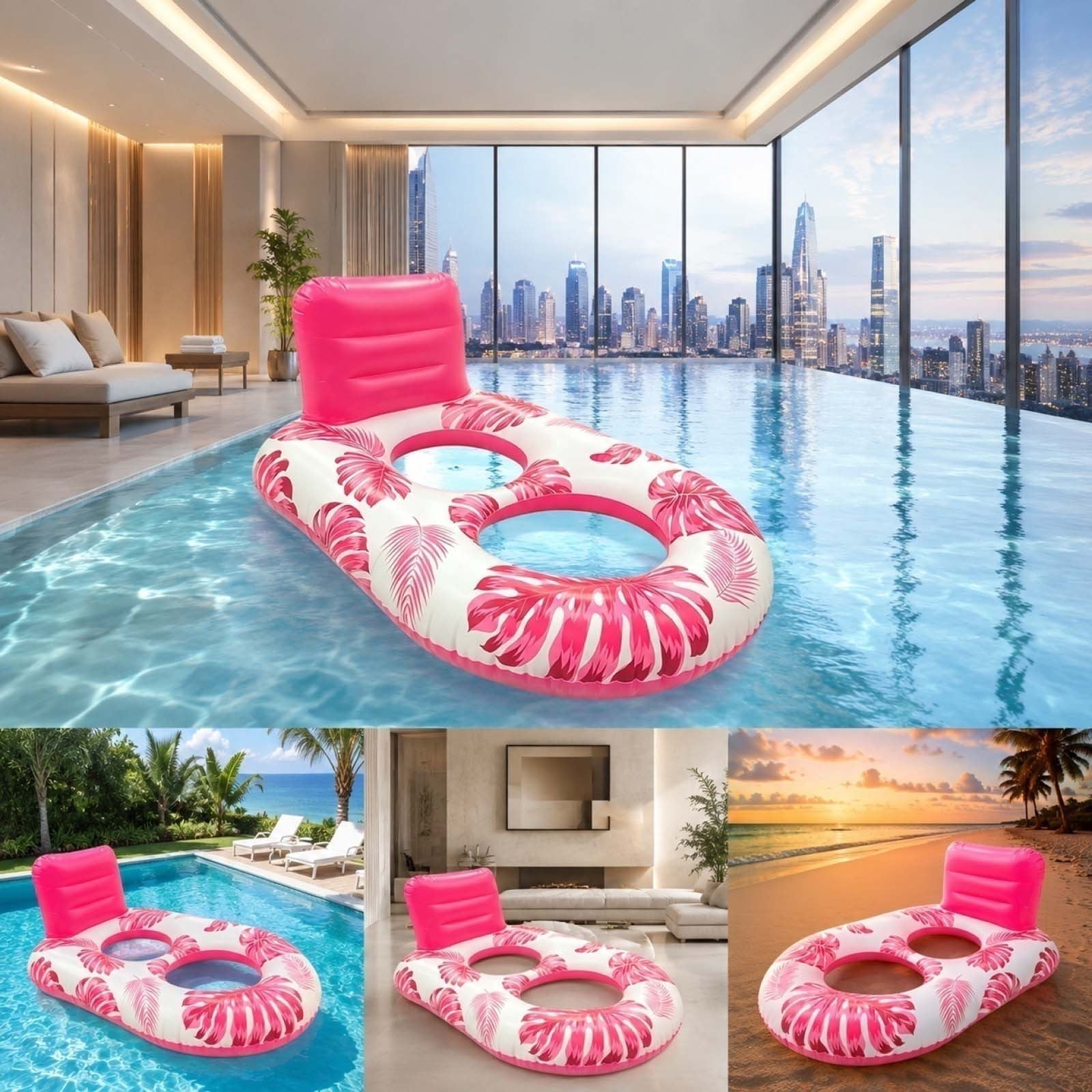 Inflatable Pool Float Bed, Large Water Floating Mattress for Swimming ...