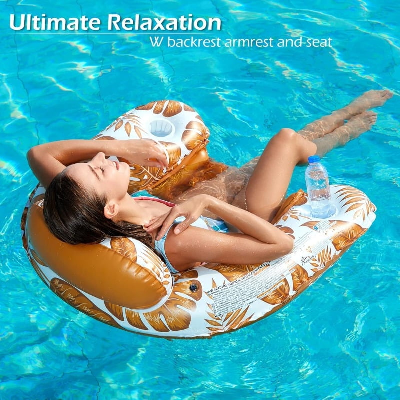 Inflatable Pool Float Chair - Pool Floaties Floating Pool Chair Lounge Floats for Swimming Pool ...
