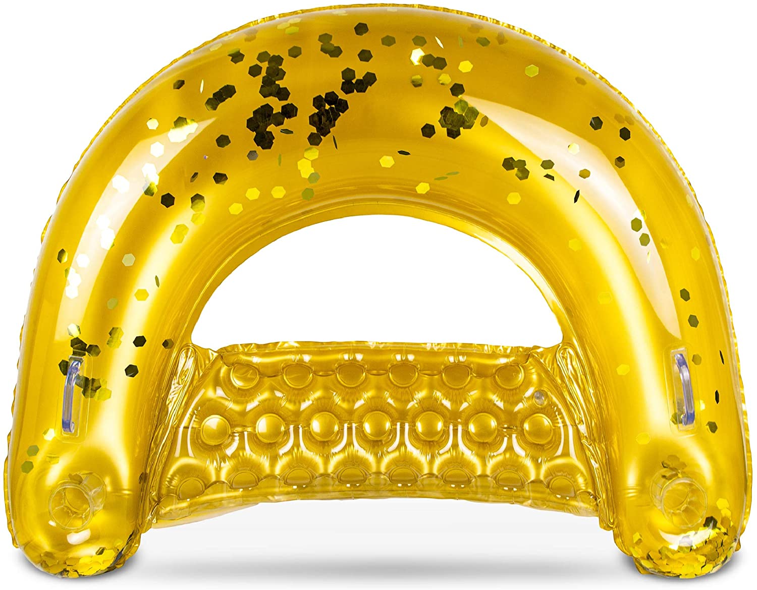 Inflatable Pool Float Chair - Luxurious Lounger Filled with Sparkle ...