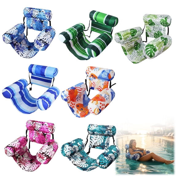 Inflatable Pool Float Chair for Adults Heavy Duty Blow Up Lounger with ...