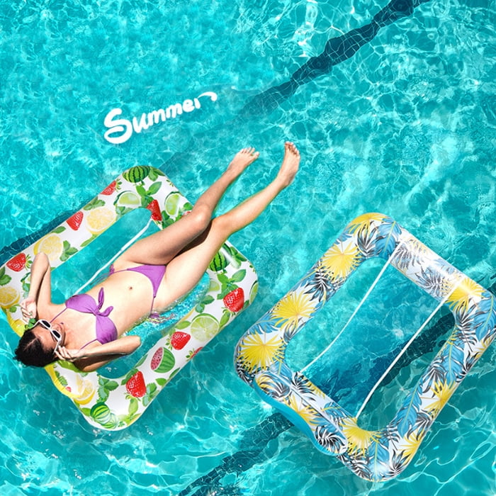 Inflatable Pool Float Chairs, Water Lounge Floaties for Adults and Backrest, Floating Tube ...