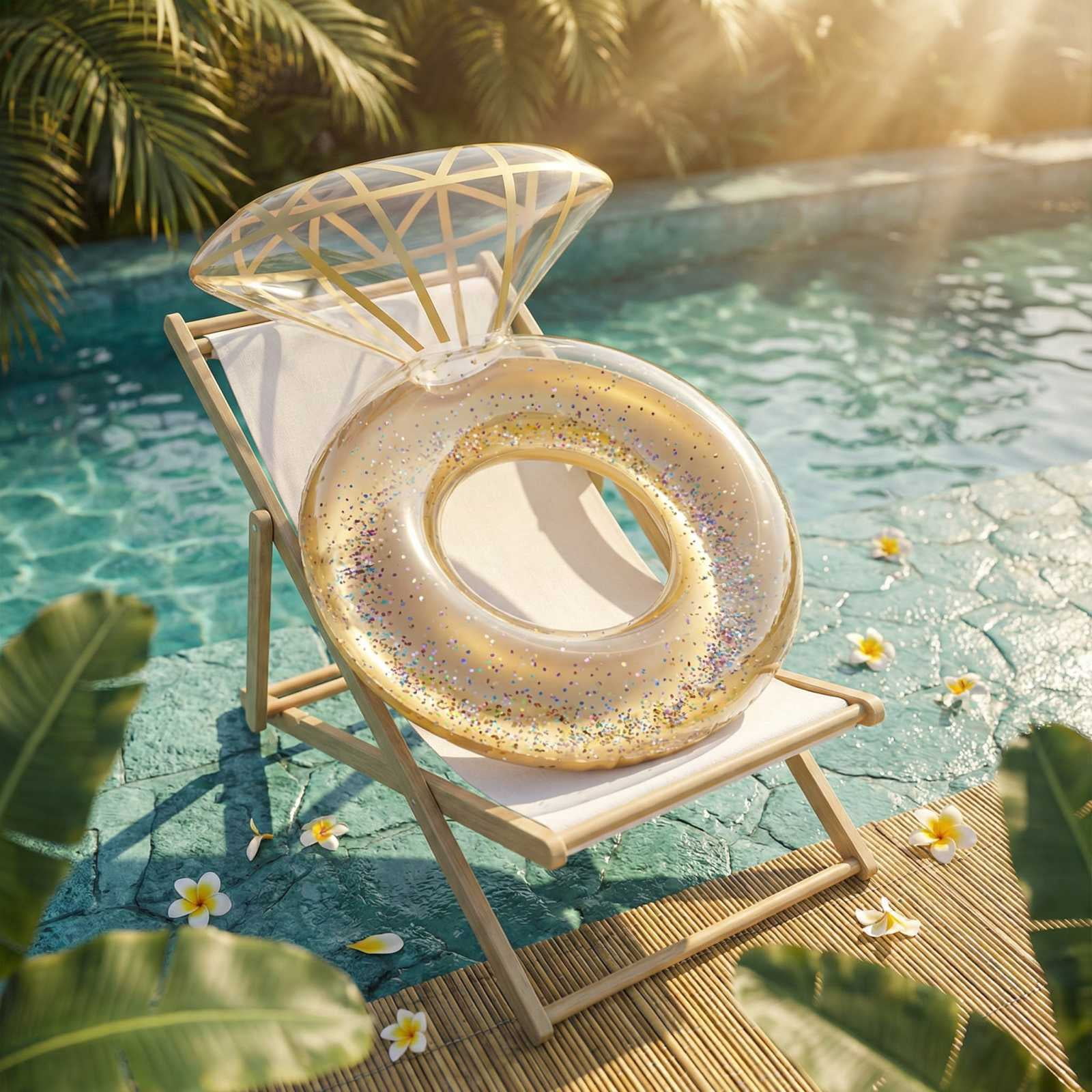 Inflatable Pool Float Diamond Ring For Adults, Glitter Bachelorette ...