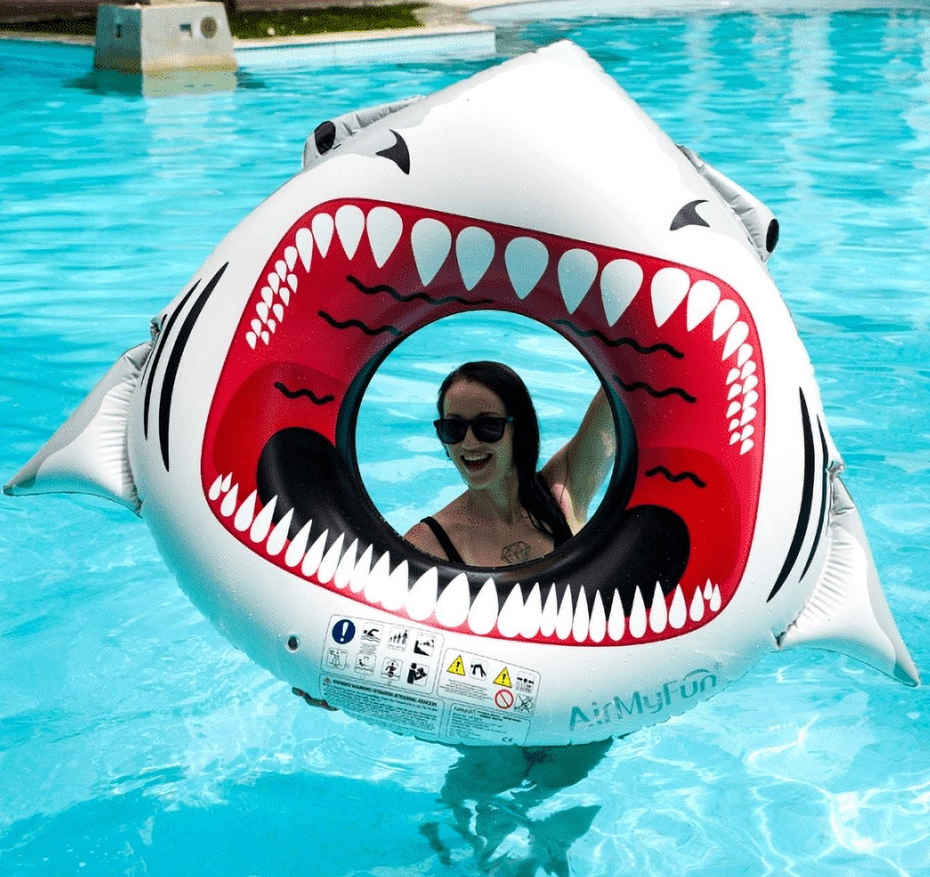 Inflatable Pool Float - Shark Swimming Ring - Fun Beach Floaties ...
