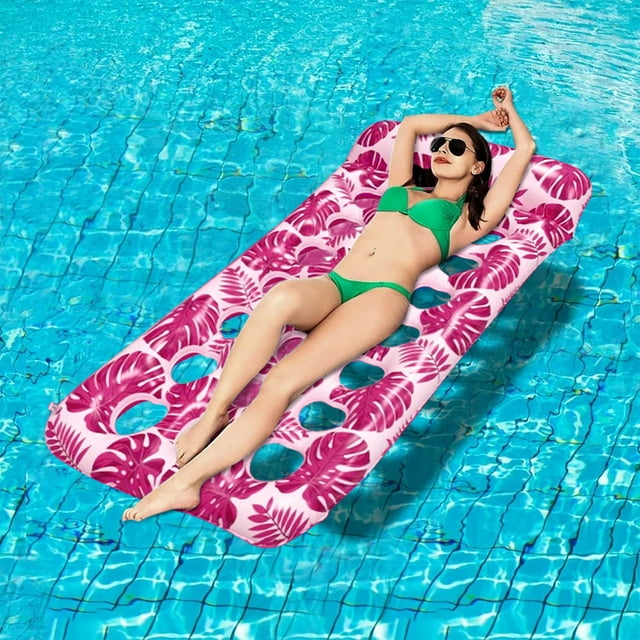 Heavy Duty Inflatable Pool Float for Adults, Big Floatie with Mesh, Lake, Beach, Party Toys ...