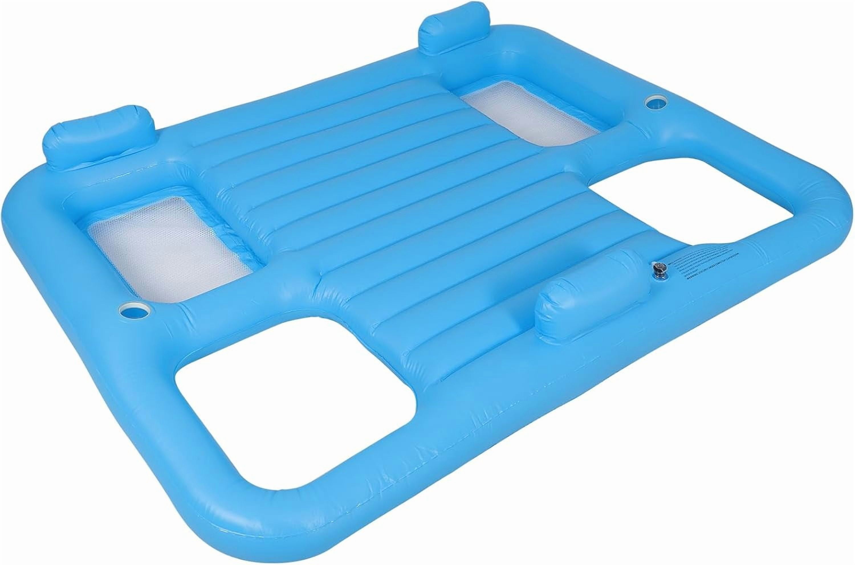 Pool Floats Adult, Tanning Pool Lounger with Headrest and Cup Holder ...