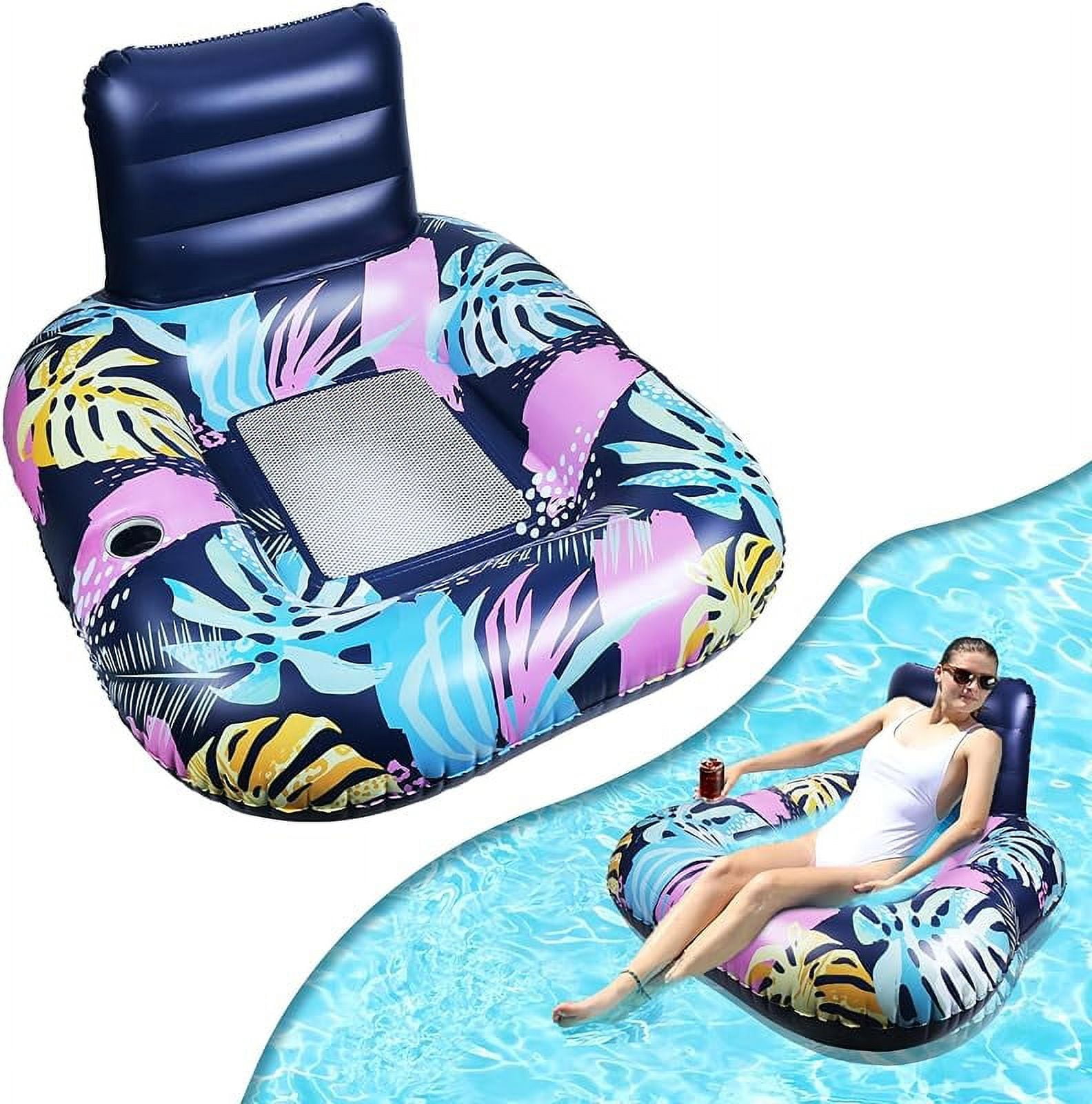 Inflatable Pool Floats Chair for Adults Portable Pool Lounger Water ...