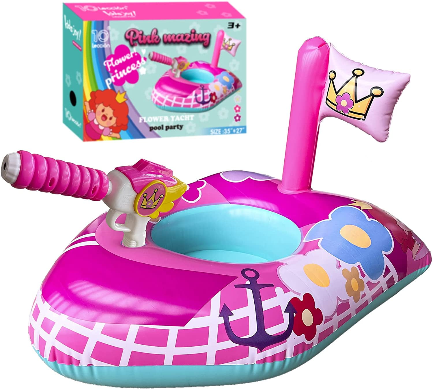 Inflatable Pool Floats Children with Water Gun, Pirate Ship Pool Floats ...