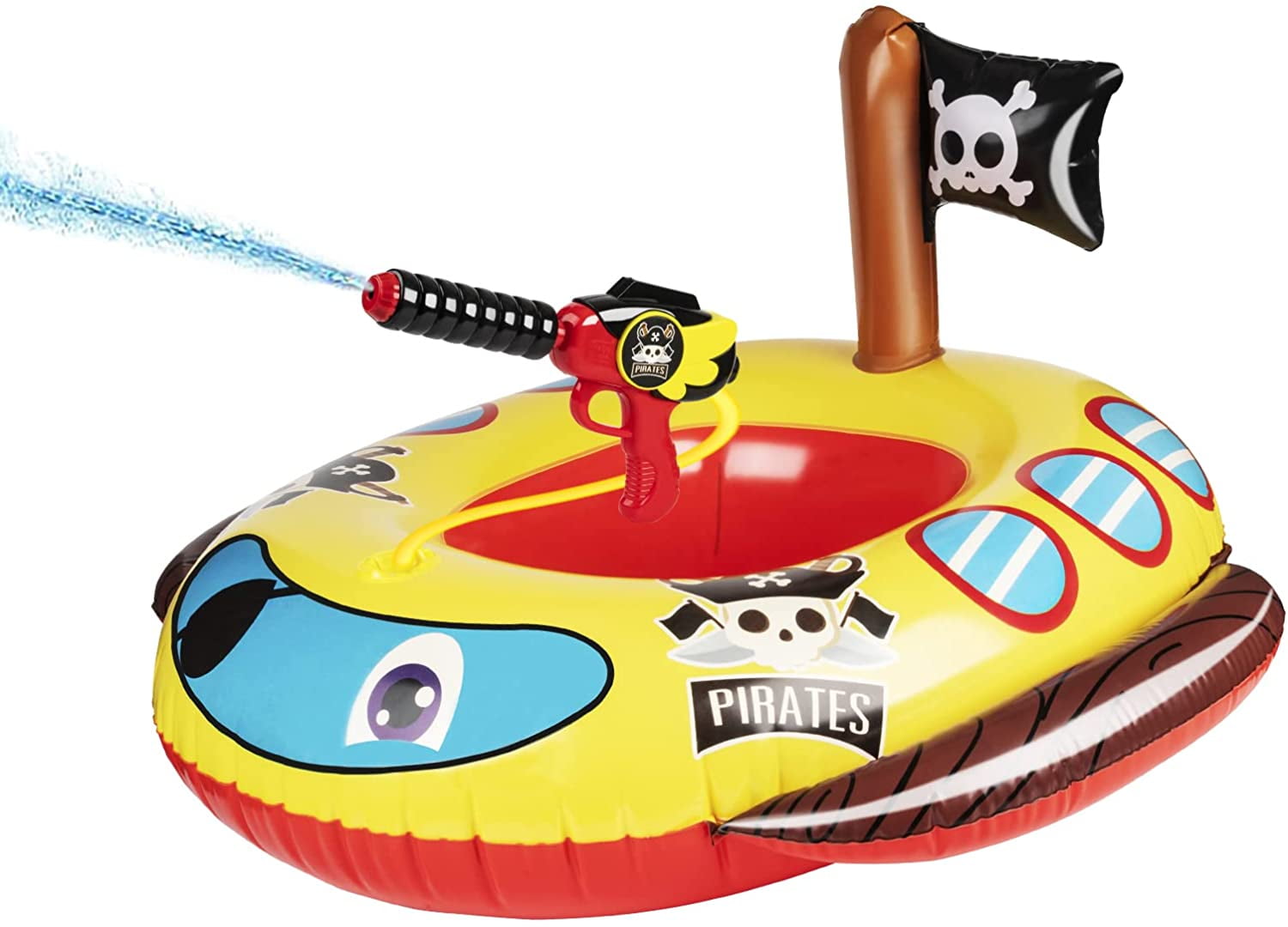 Inflatable Pool Floats Children with Water Gun, Pirate Ship Pool Floats ...