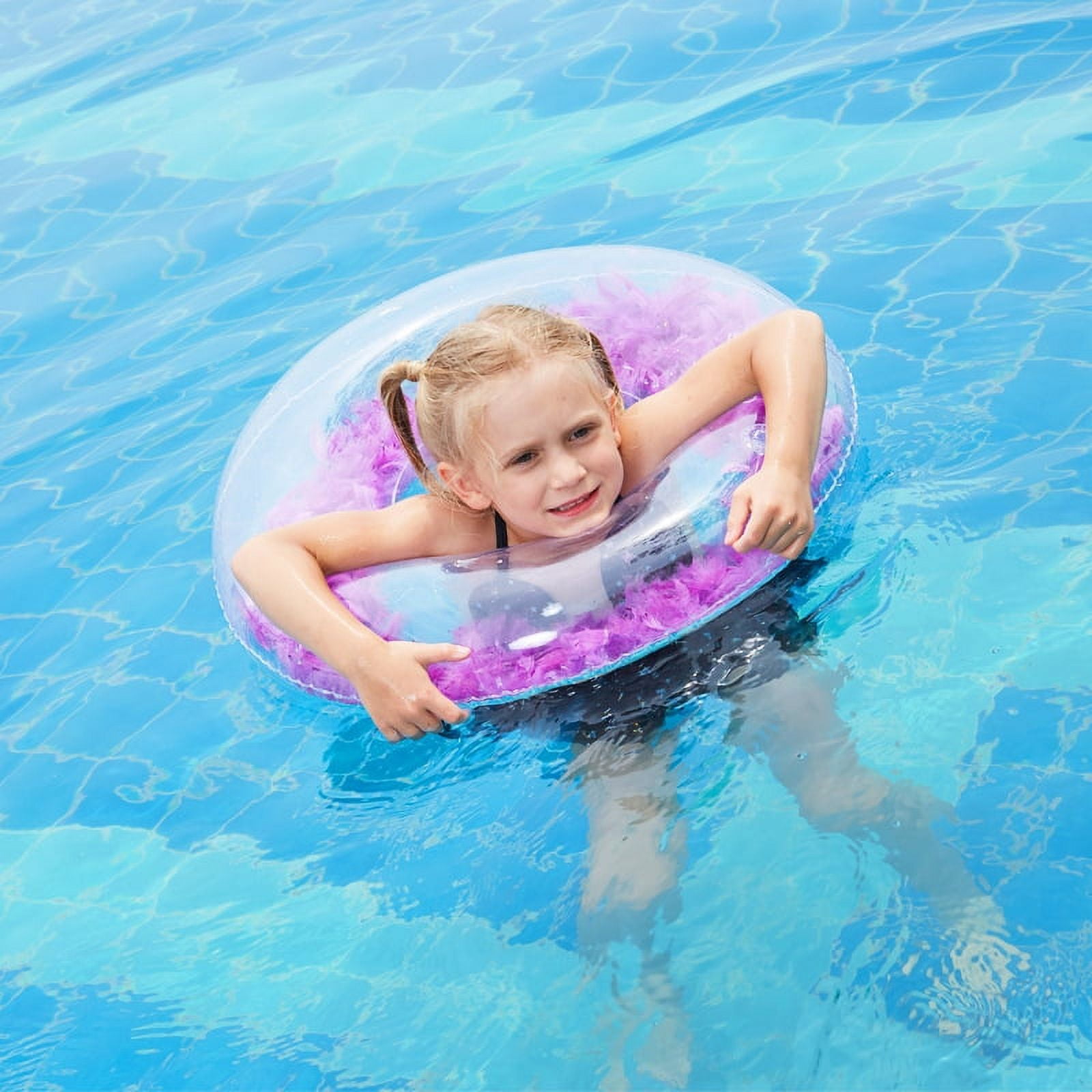 Inflatable Pool Floats for Kids Adults,PVC featherSwim Tube Pool Rings ...