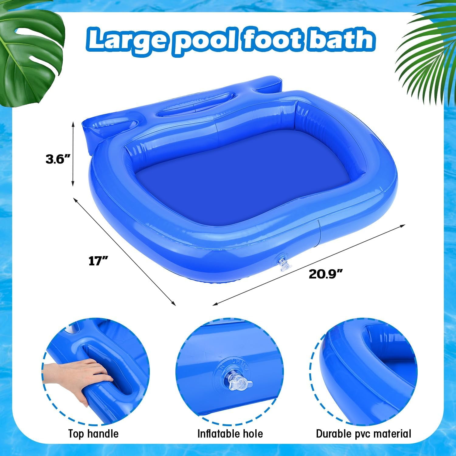 Inflatable Pool Foot Bath Basin for Cleaning Feet Before Entering Above ...