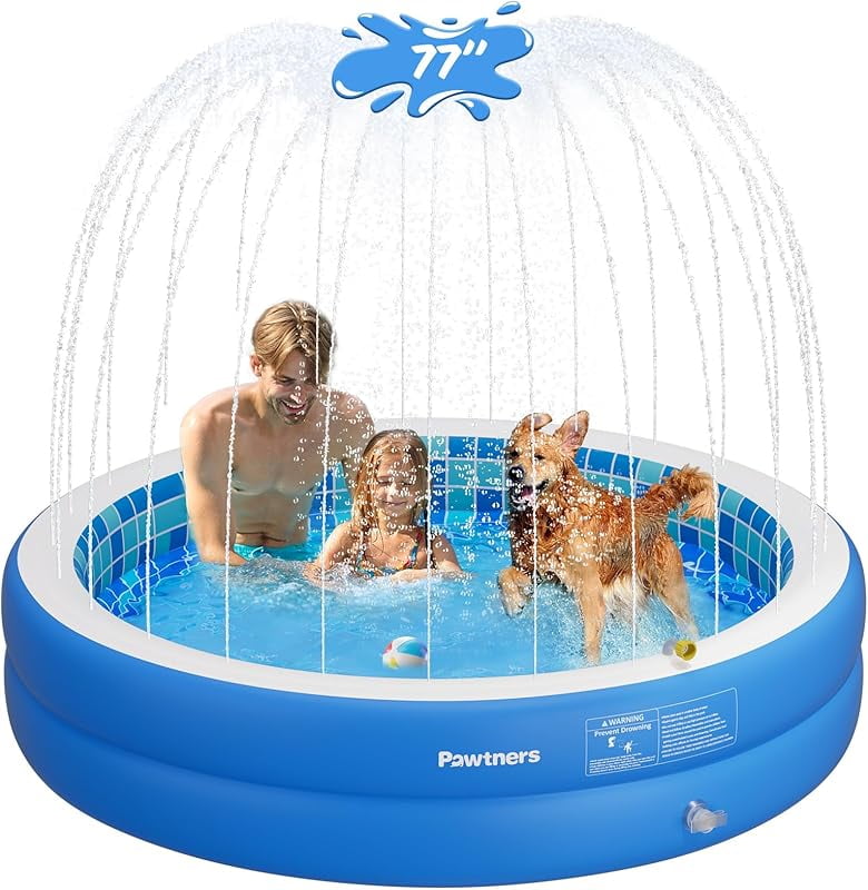 Inflatable Pool for Kid, Non-Slip Sprinkler Splash Pad for Backyard ...