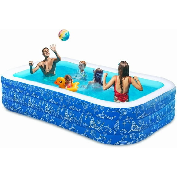 Large Inflatable Pool for Adults, 145" X 74" X 22" Oversized Thickened ...