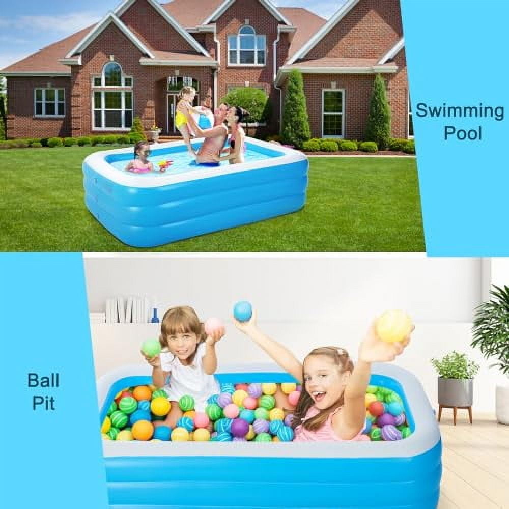 Inflatable Pool for Kids and Adults, Large Blow up Pool, Family ...