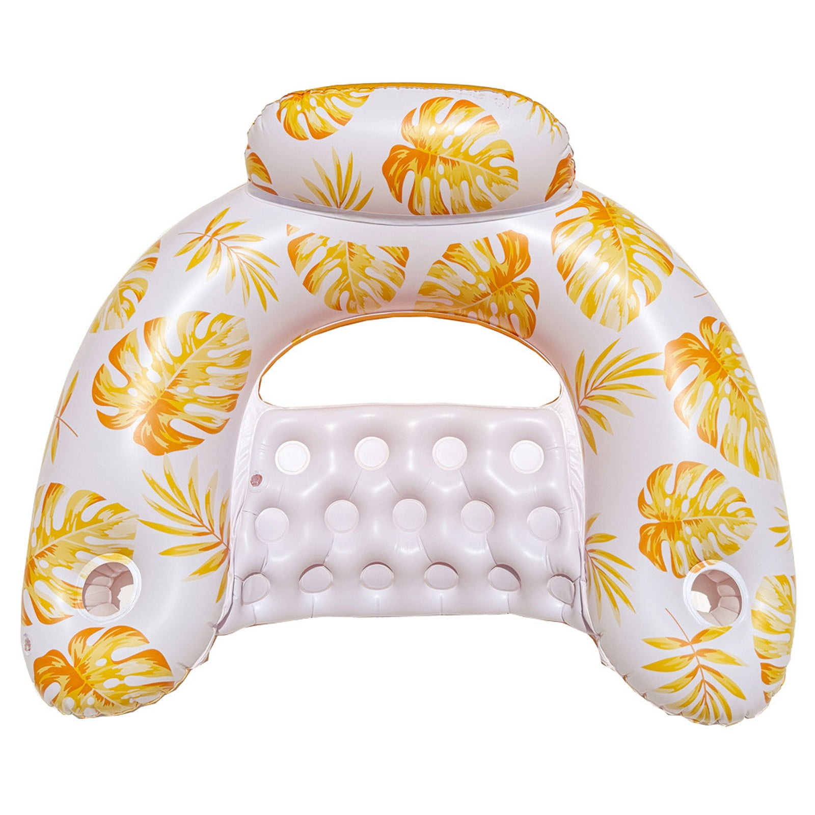 Inflatable Pool Lounge Chair with Cup Holders, Durable PVC Floating ...