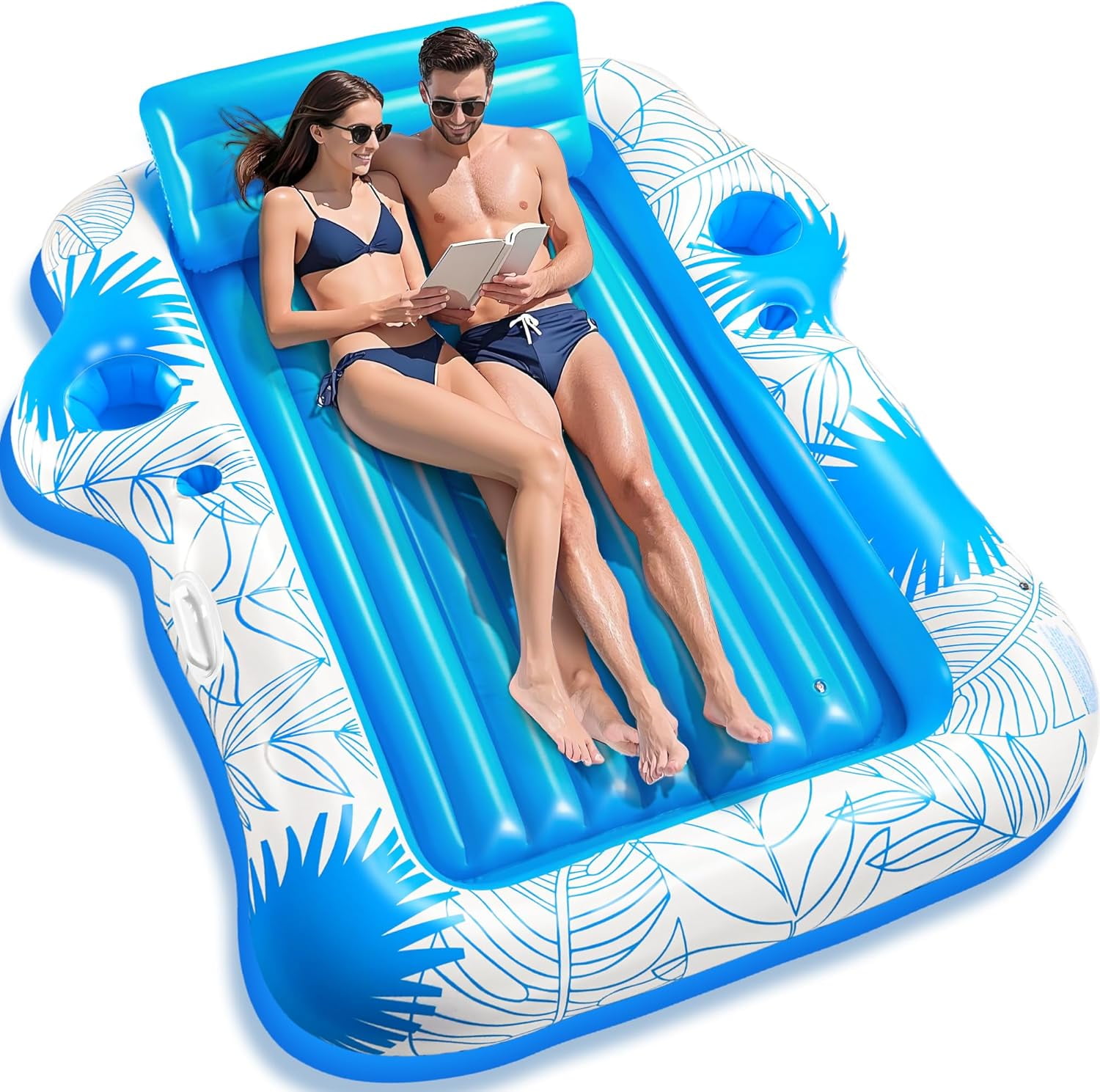 Inflatable Pool Lounger Float for Adults - X-Large Beach Sun Tan Tub Pool Lounge Raft Sunbathing ...