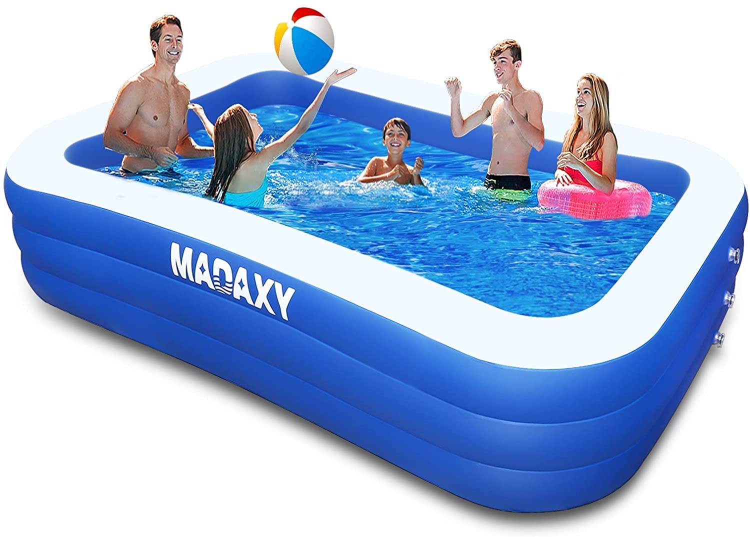 Inflatable Pool, MADAXY Swimming Pool for Kids and Adults, 120" X 72" X ...